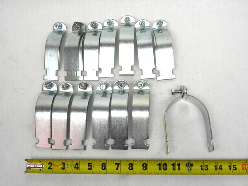 Lot of 14 - POWER STRUT CLAMPS 3" STD PIPE GALVAINZED STEEL HANGERS w ...