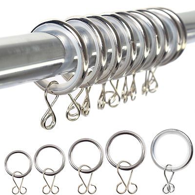 30x CHROME CURTAIN RINGS FOR 16/19/25/28/35mm POLE Wide Span Window ...