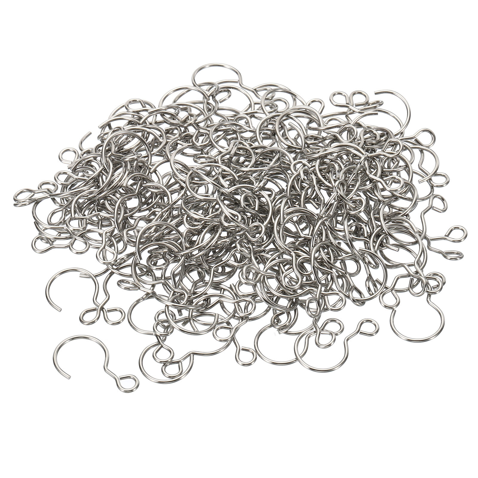 200Pcs 6mm Open Width Curtain S Shape Hook Mini Ornament Hooks Silver ...