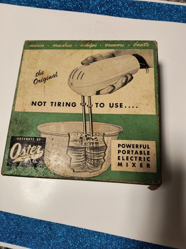 OSTER Model 420 the Original VTG 1950's PORTABLE WHITE KITCHEN MIXER ...