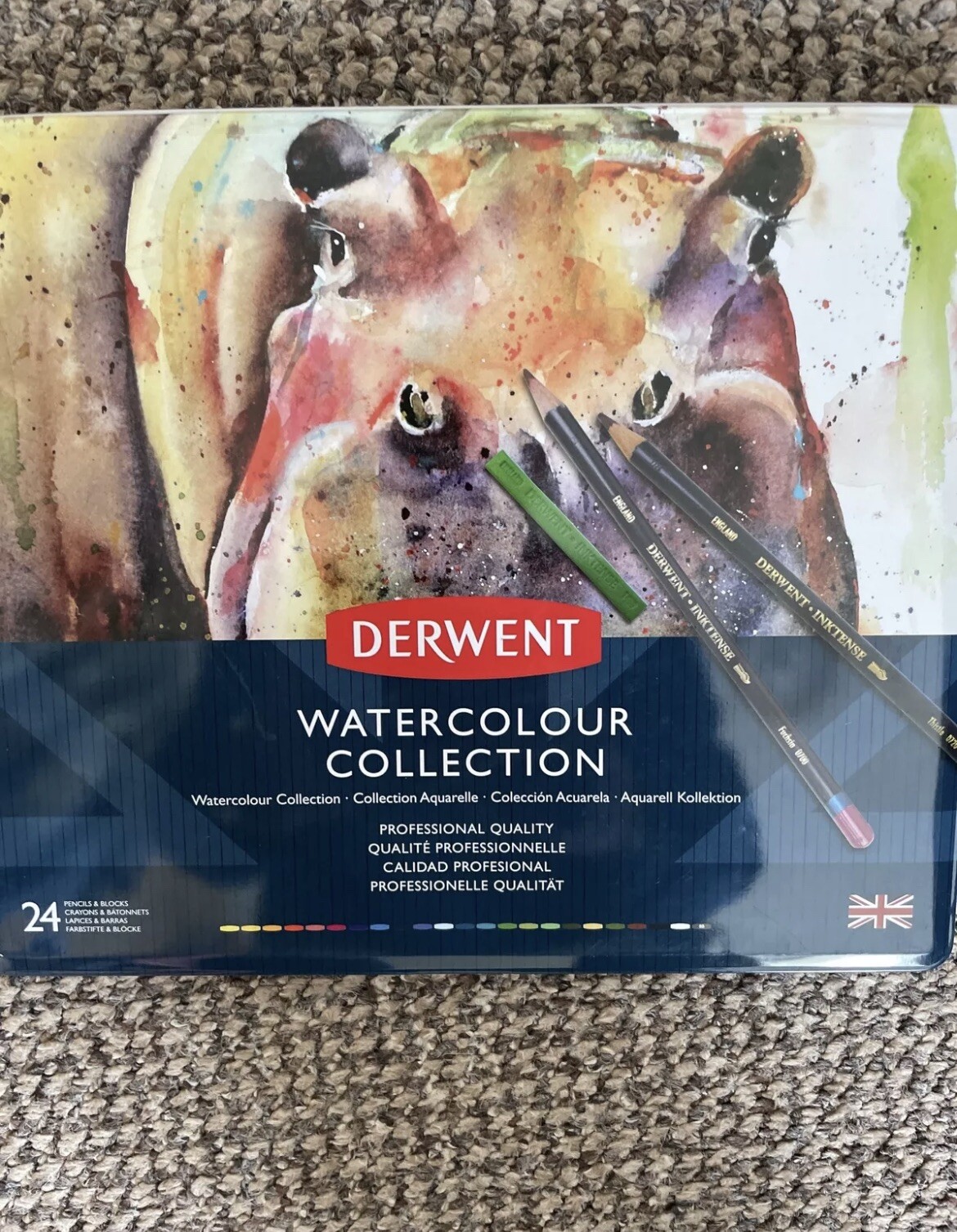 24 Derwent Watercolour Collection High Quality Artists Pencils Tin for ...