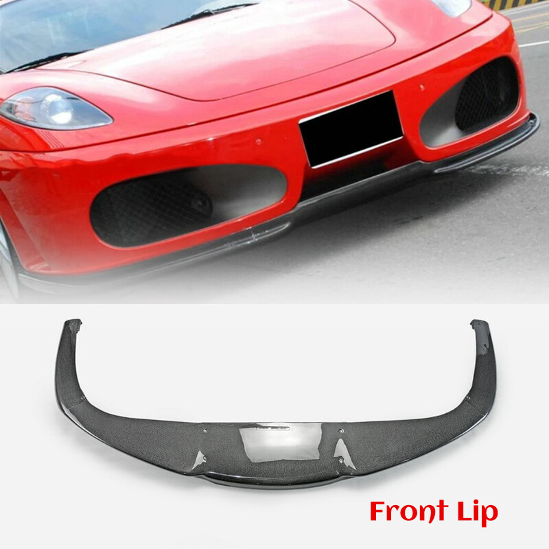 For Ferrari F430 P TYPE Carbon Fiber Front Lip Bumper Splitter Body kit ...