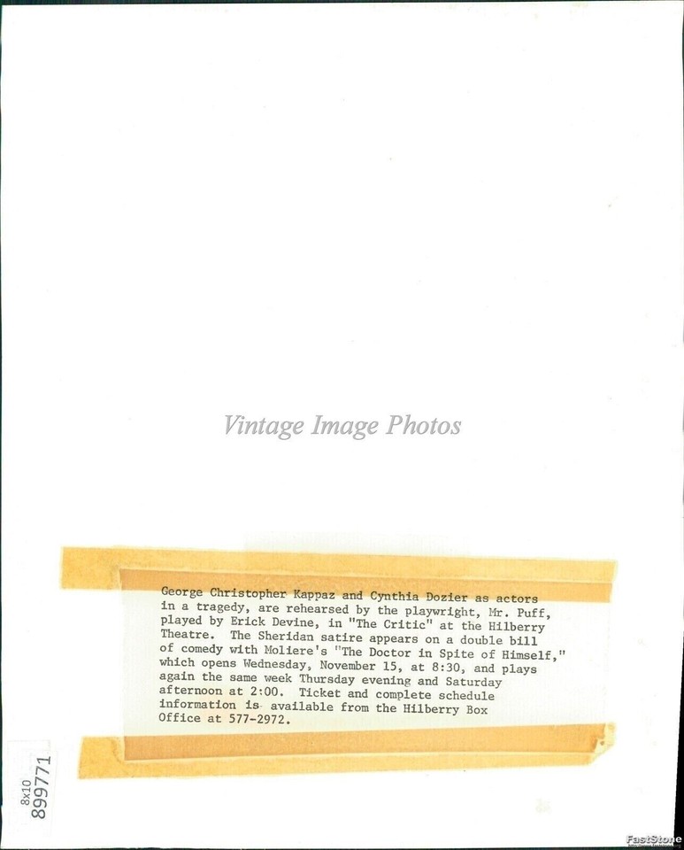 1971 Photo Cynthia Dozier George Christopher Kappas In The Critic ...