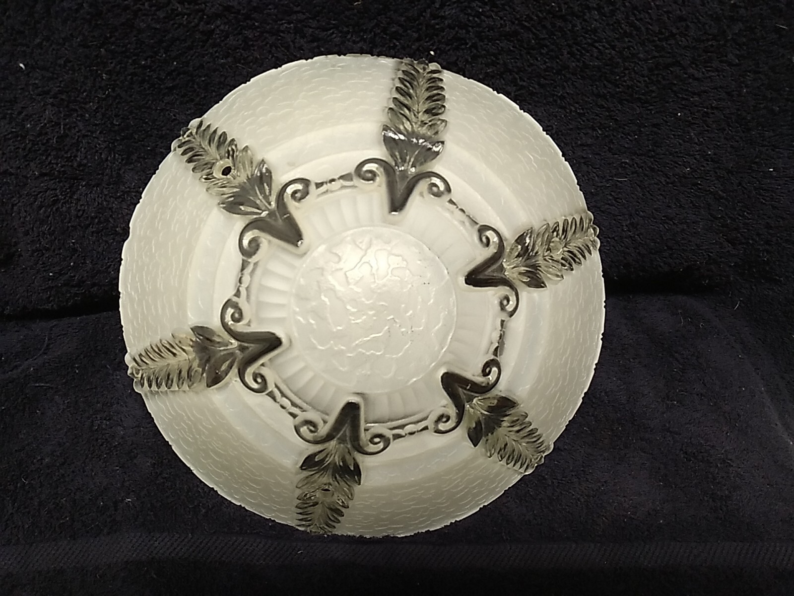 Vintage White Milk Glass Art Deco Ceiling Light Shade with 3 holes over ...