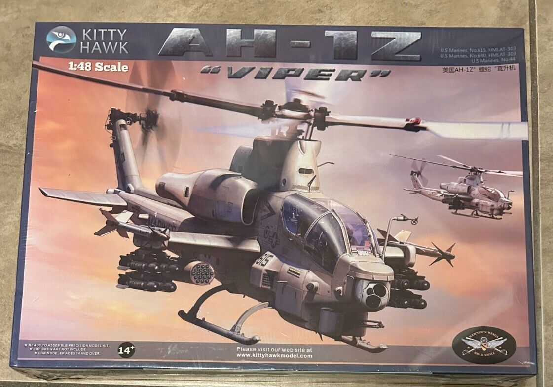 Kitty Hawk AH-1Z Viper Model Kit 1:48 Military Helicopter NEW Factory ...