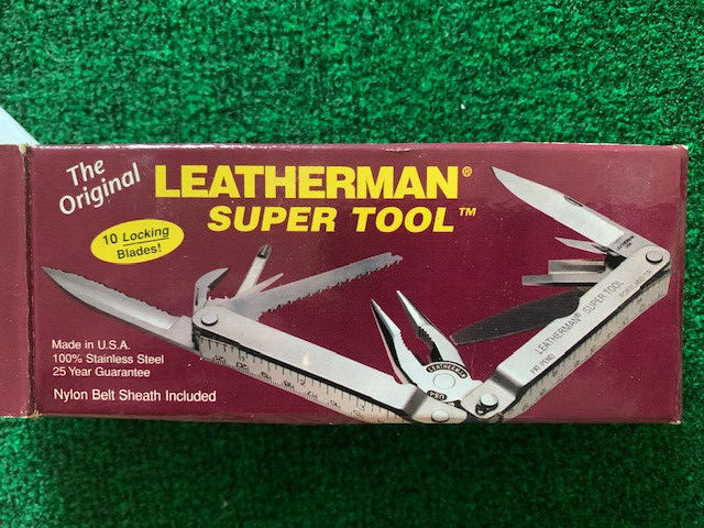 THE ORIGINAL LEATHERMAN SUPER TOOL WITH 10 LOCKING BLADES NEW IN ...