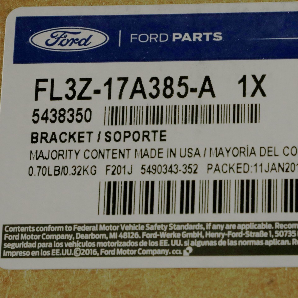 2015 2016 2017 Ford F150 Front License Plate Bracket Black OEM NEW FL3Z ...