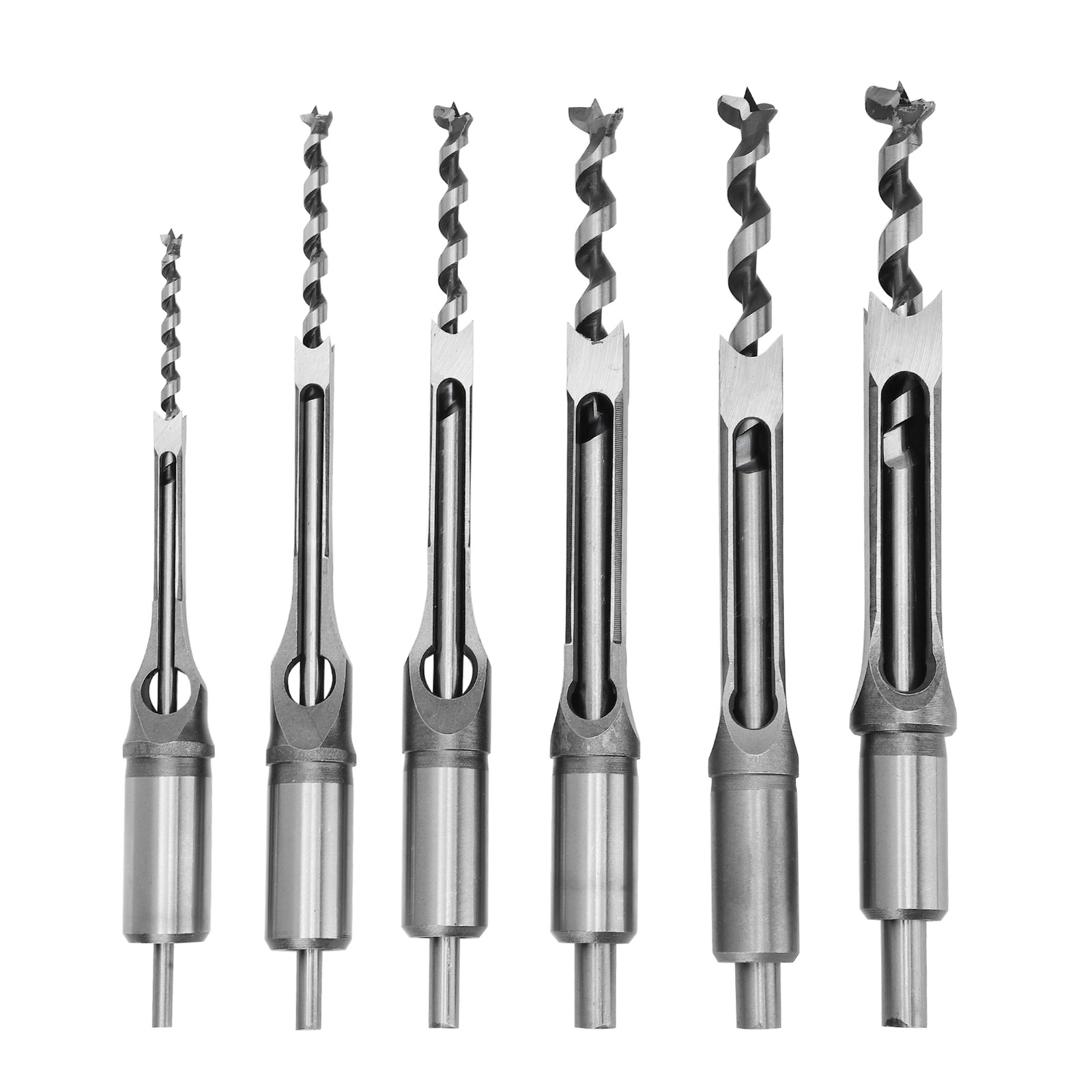 6Pcs Mortice Hole Saw Auger Drill Bit Set Mortising Chisel Woodworking ...