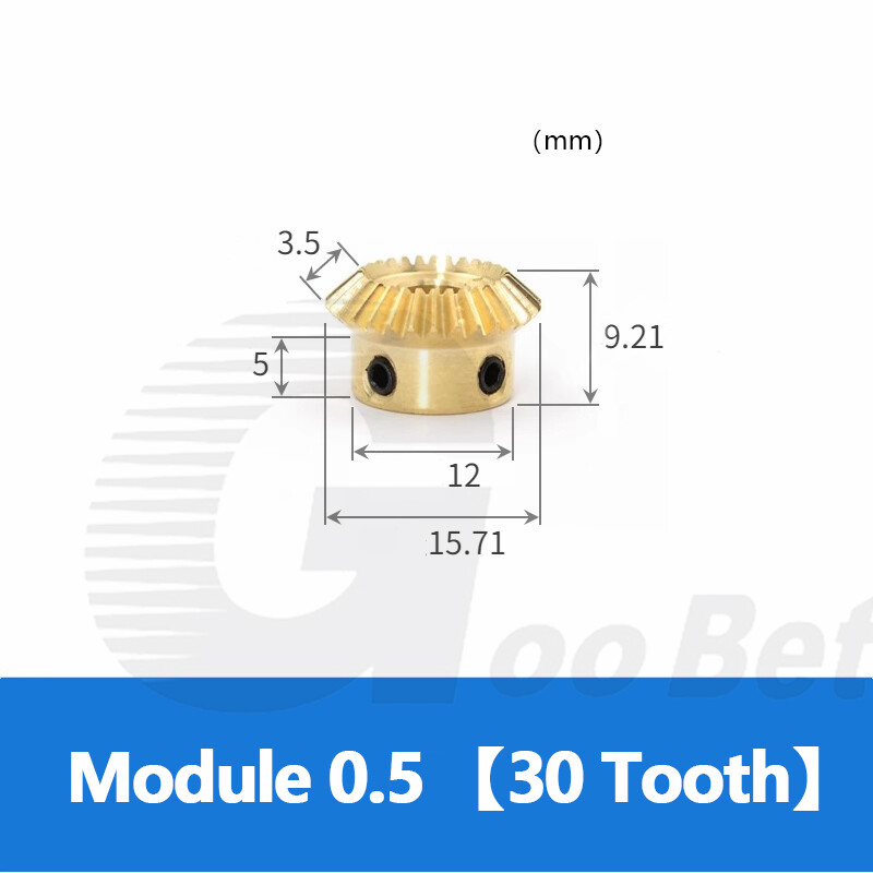 Bevel Gear Module 0.5 Brass 20/25/30 Tooth 90° 1:1 Pairing Miter Gear ...