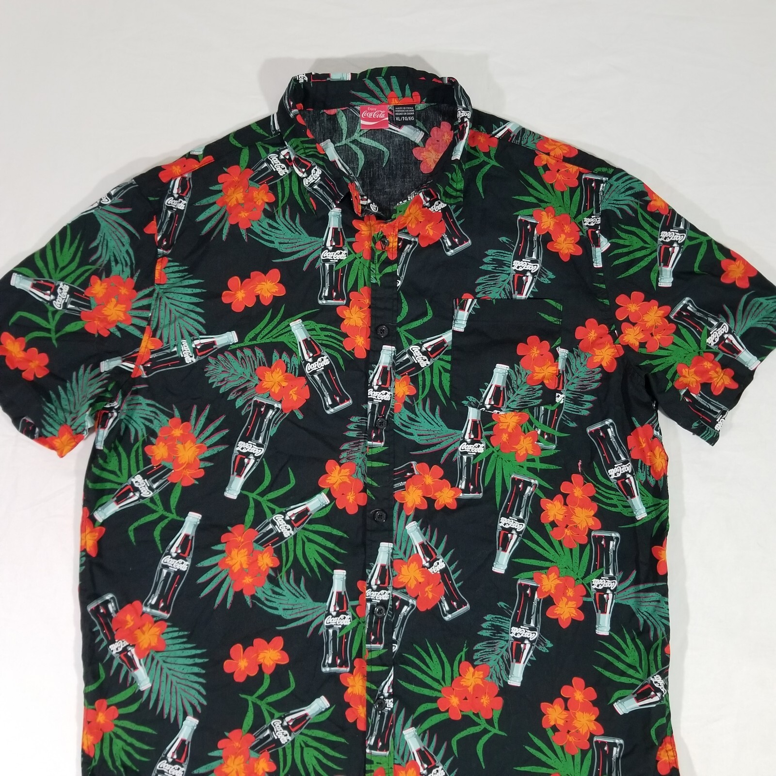 Coca Cola Branded Hawaiian Aloha Button Shirt Coke Bo… - Gem