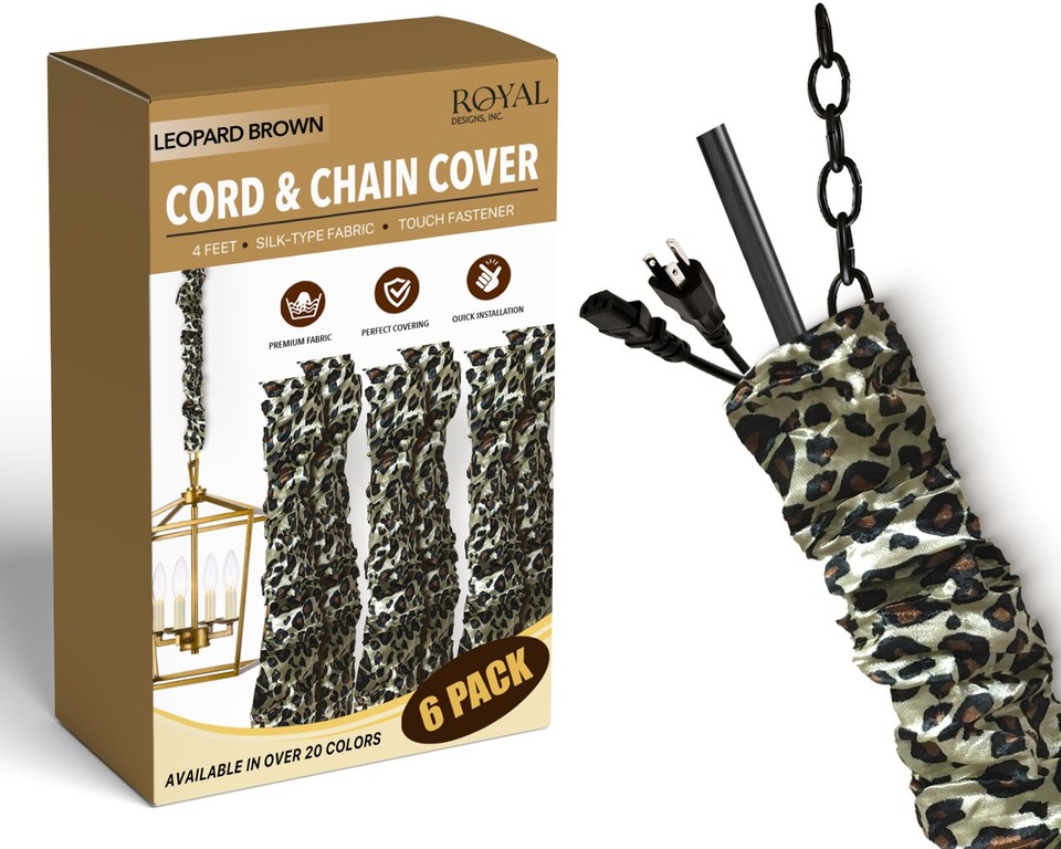 Royal Designs, Inc. Decorative Fabric Cord Cover Chandelier Chain Cover ...