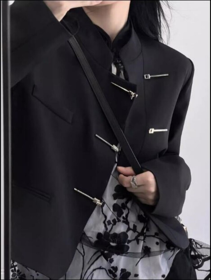 Women Harajuku style button coat Long sleeve jacket suit Japanese | eBay