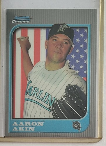 1997 Bowman Chrome International #128 Aaron Akin Florida Marlins ...