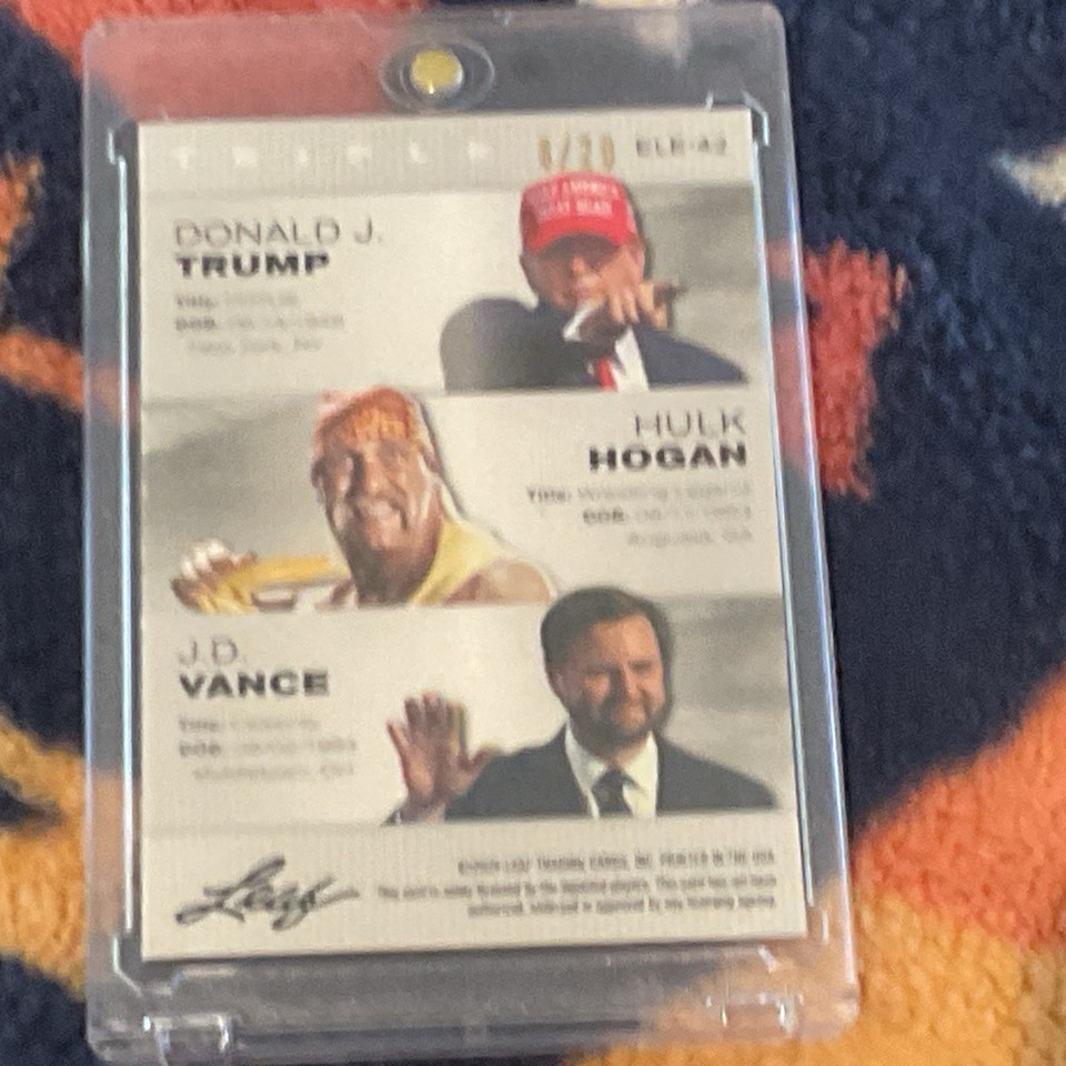 2024 Leaf Metal Exclusive Legends Donald J. Trump J.D. Vance Hulk Hogan ...