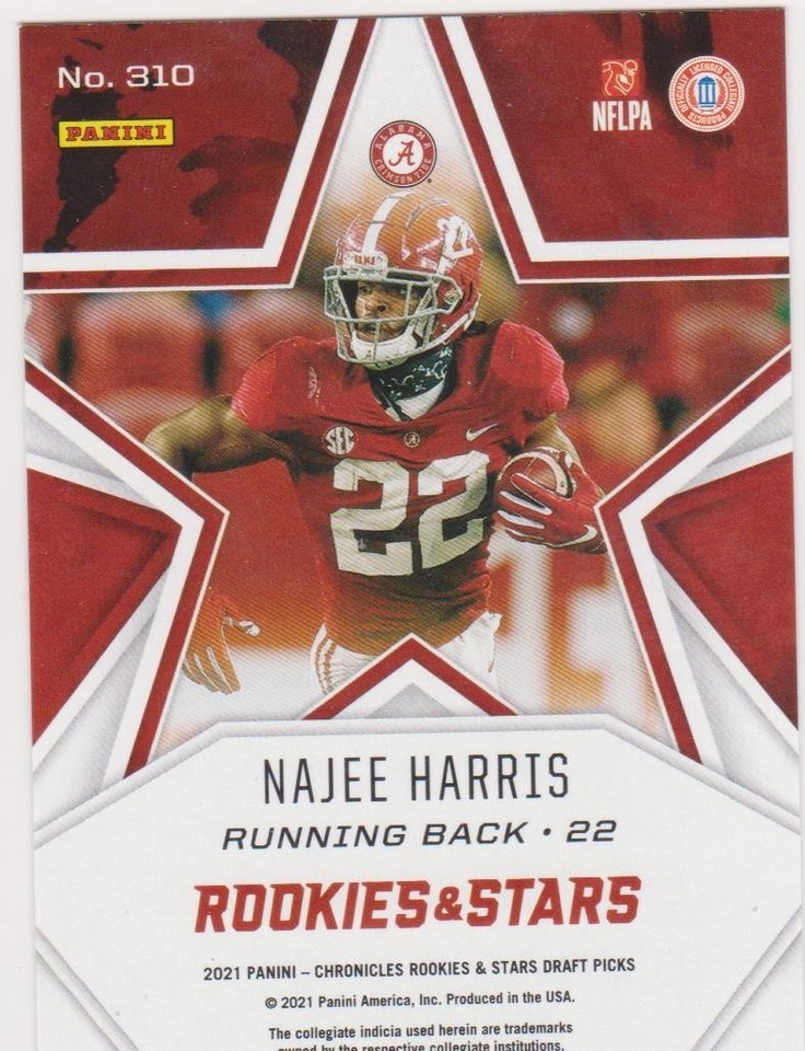 2021 Panini Chronicles Draft Picks #310 Najee Harris Rookie Football ...