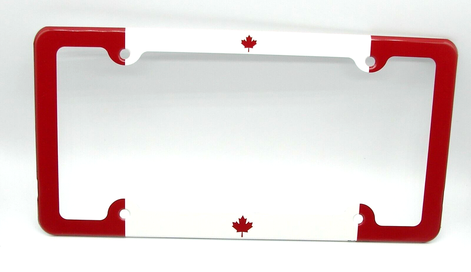 CANADIAN FLAG ALUMINUM CAR LICENSE PLATE FRAME. CANADA FLAG THE MAPLE ...
