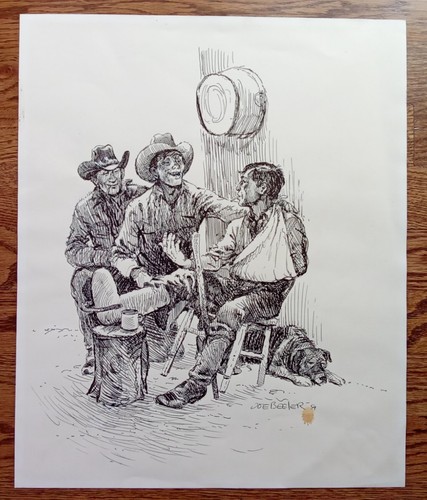 JOE BEELER ILLUSTRATION ART PEN INK DRAWING SKETCH LISTED ARTIST ...