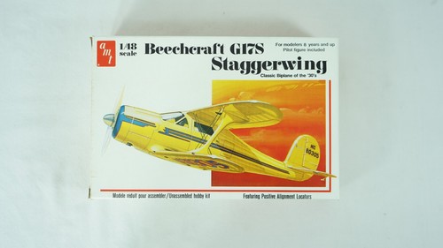 AMT 1/48 Model Plane Kit Beechcraft G17S Staggerwing Bi-Plane Item T638 ...