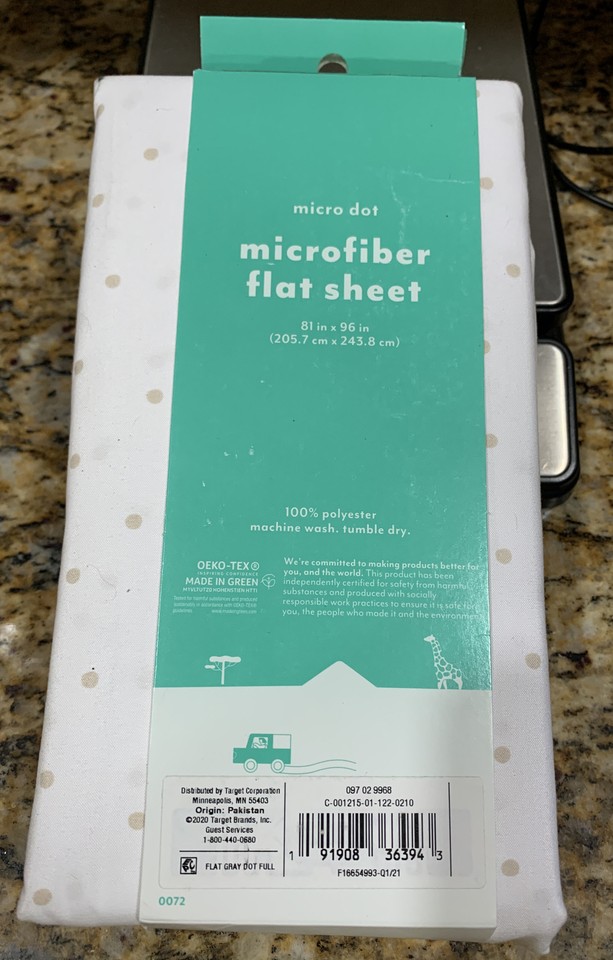 Pillowfort Microfiber Full Flat Sheet 81" x 96" Micro Dot Pattern New ...