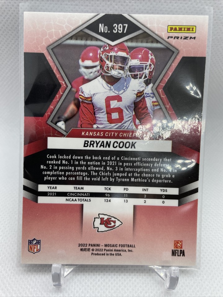2022 Mosaic #397 Bryan Cook RC Rookie Green Reactive Prizm KC Chiefs | eBay