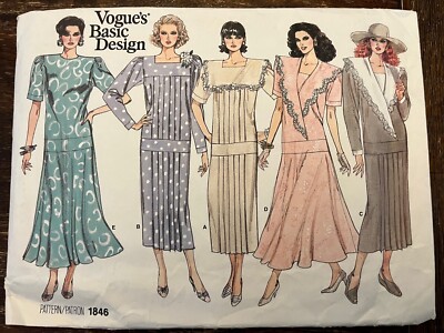 Vogue 1846 Uncut Sewing Pattern, Misses' Dress, Size 8-10-12 | eBay
