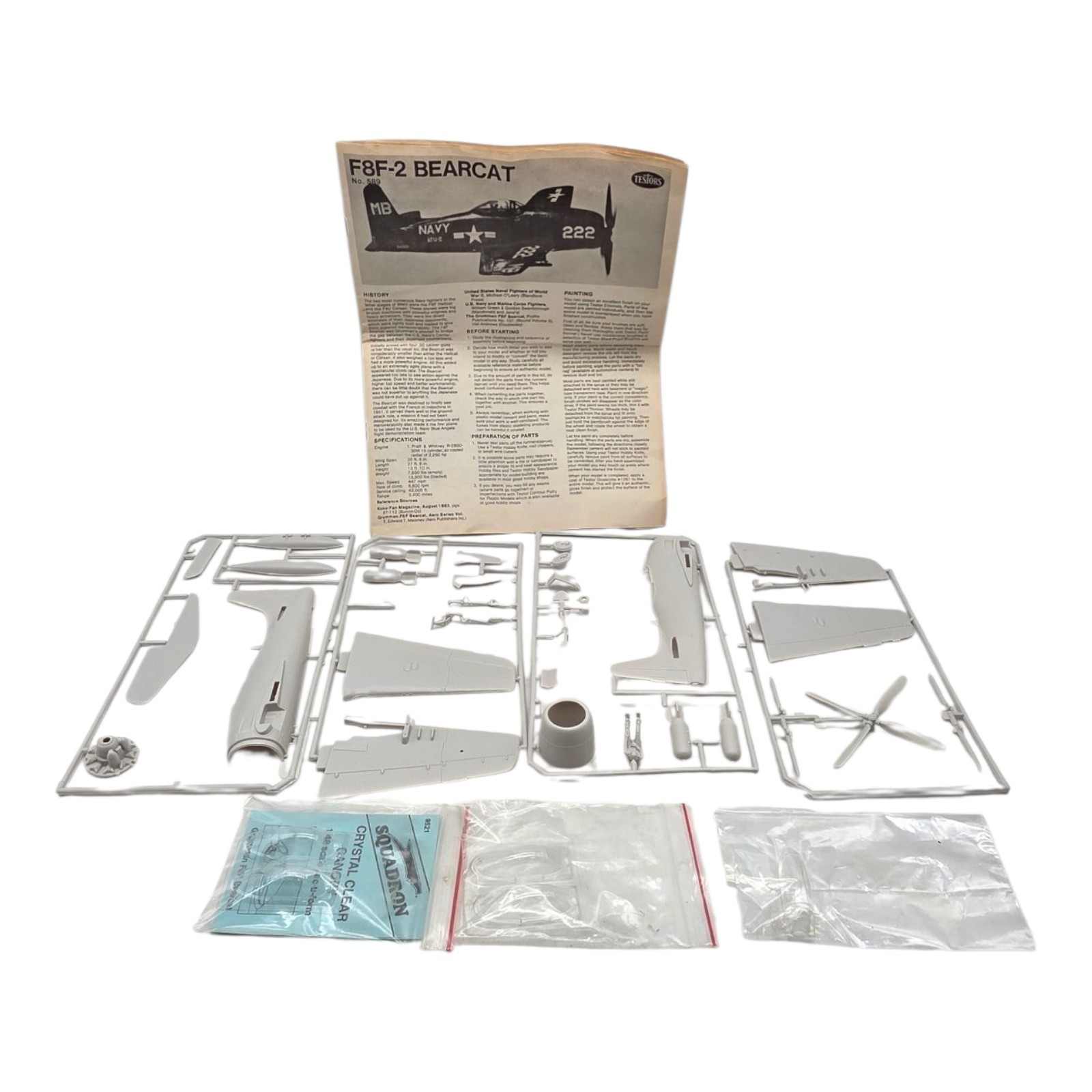 Testors Grumman F8F-2 Bearcat 1/48 Scale Military Airplane Model Kit | eBay
