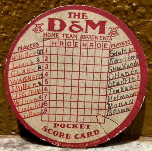 1909 Draper & Maynard Pirates vs Cubs Pocket Scorecard Honus Wagner HOF ...