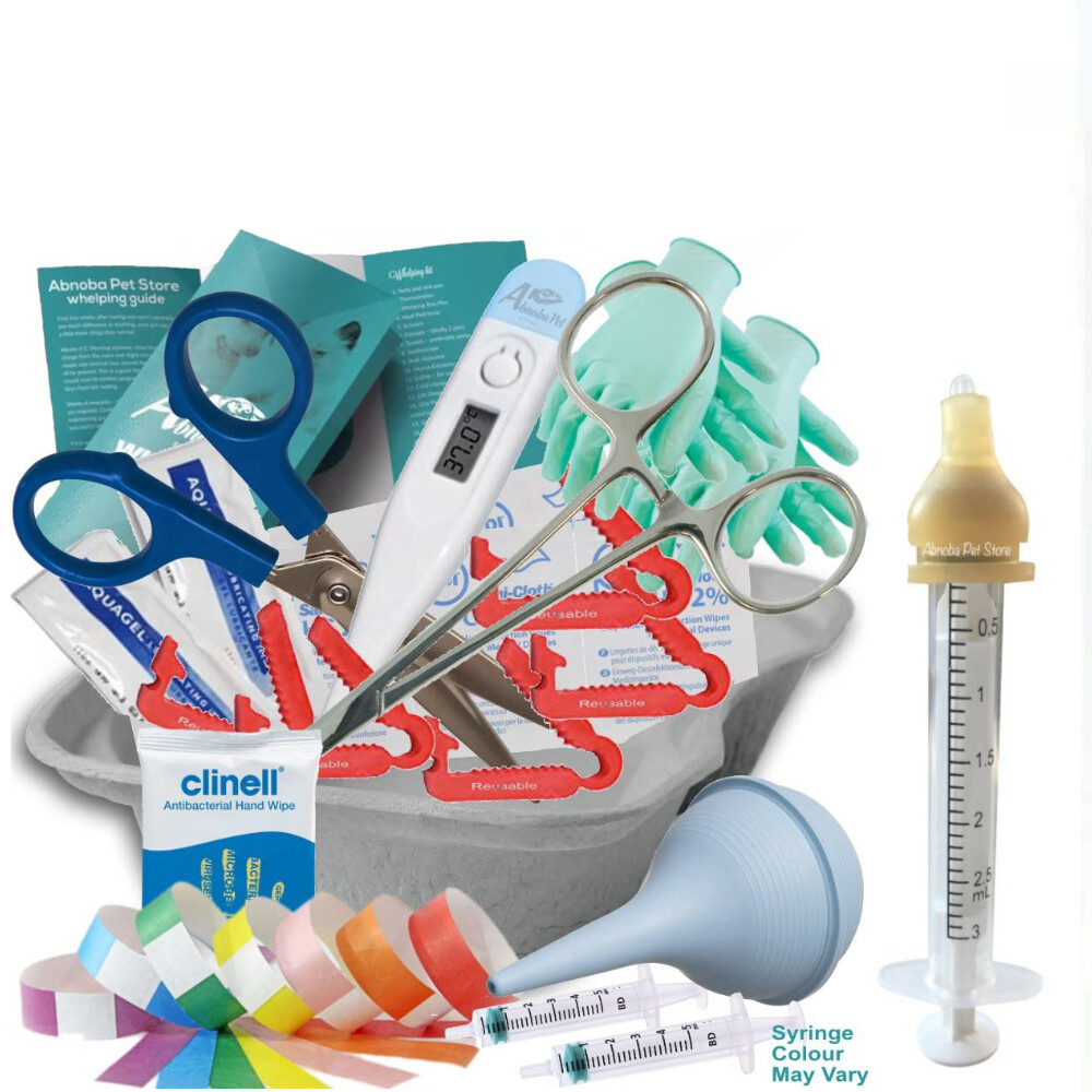 ALPHA DOG COMPLETE Puppy Whelping Kit Aspirator Forceps Cord Clamps ...