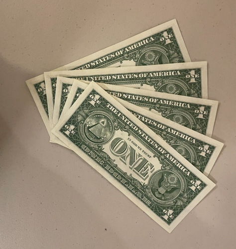 Consecutive 1957 One Dollar Blue Seal Note Silver Certificate Bill $1 ...