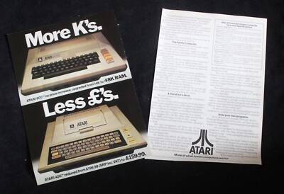 Vintage 1983 UK Ad for Atari 800 and Atari 400 Computers | eBay
