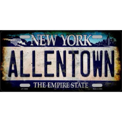 MINI Size 4"x2.2" License Plate Metal Sign for Home Allentown NY Blue ...
