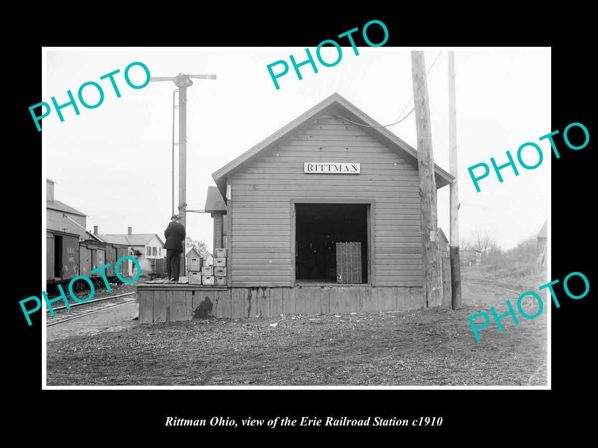 OLD 6 X 4 HISTORIC PHOTO OF RITTMAN OHIO THE ERIE RAILROAD STATION ...