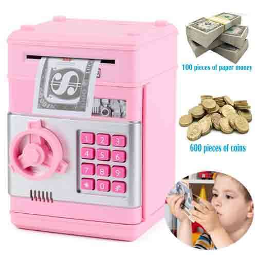 Piggy Bank Cash Coin ATM Bank Electronic Money Storage Saver For Kid ...