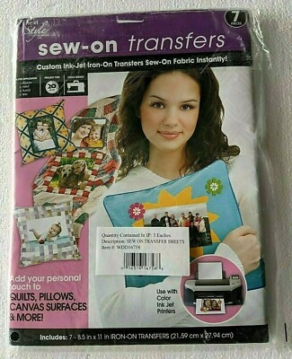 Sew-on Transfers Ink -Jet Iron -On Sew On Fabric Transfers Sheets 7 ...