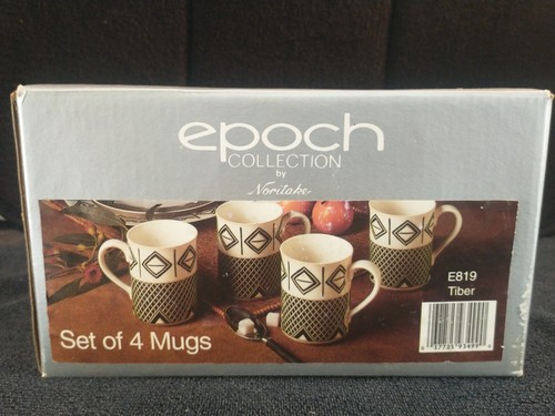 Epoch Collection By Noritake Tiber E819 4 Coffee Tea Mugs Cups "NEW IN THE BOX" | eBay