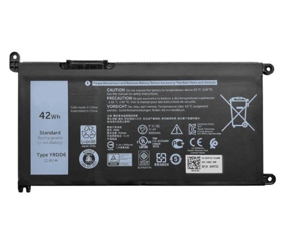 New Battery for DELL YRDD6 1VX1H 3CRH3 9W9MX P69G001 RRJDX CYMGM | eBay