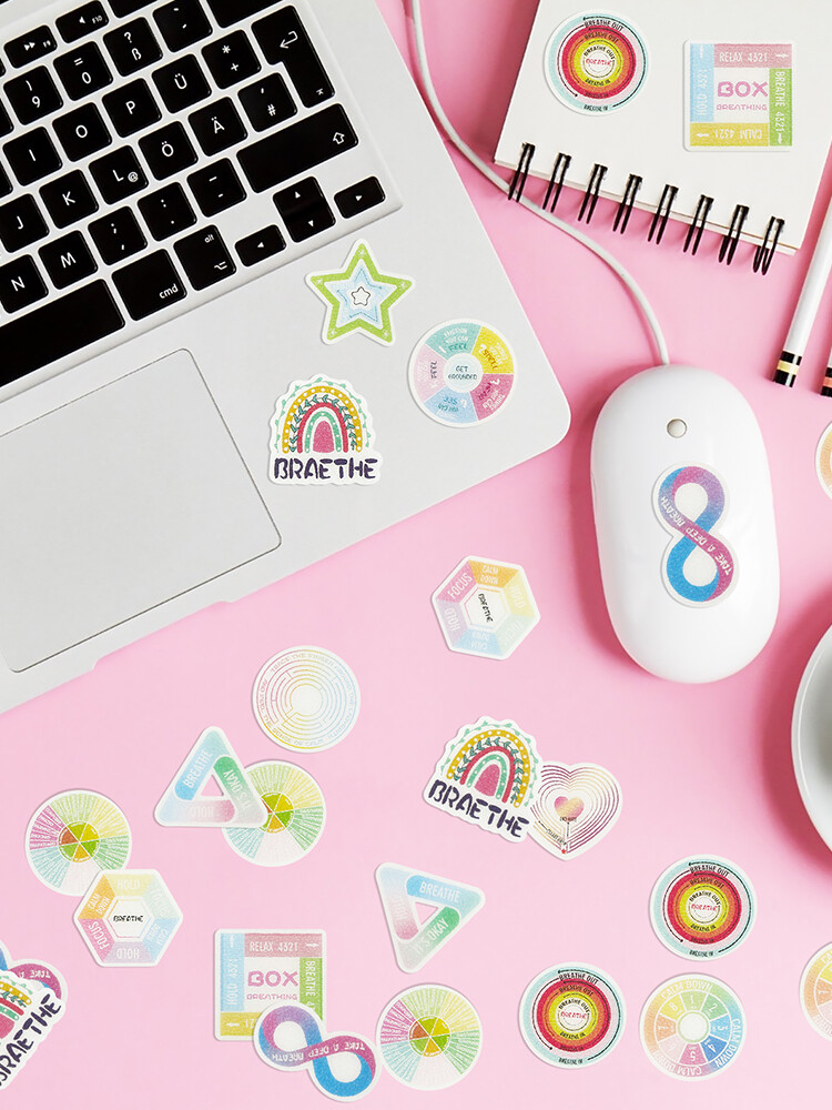 36Pcs Calm Stickers Set 12 Styles Cute Tactile Rough Textured Stickers ...