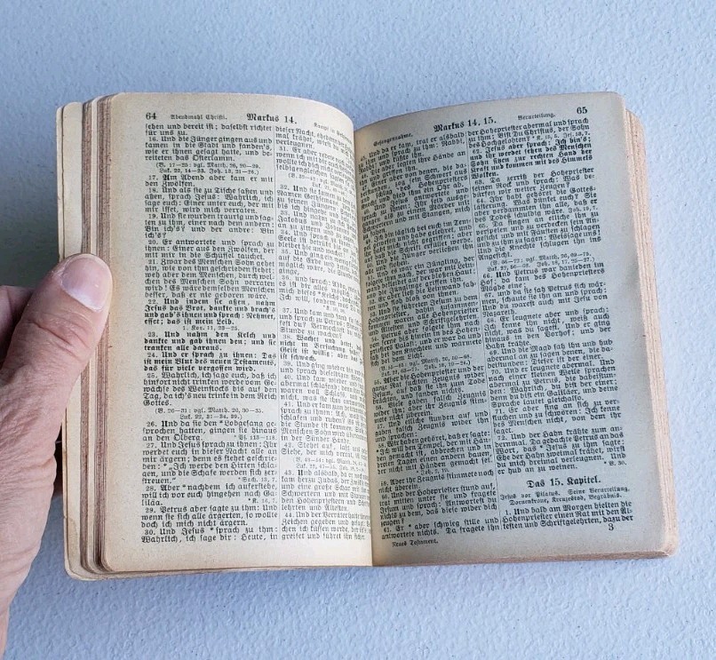 Antique 1911 Small German New Testament Bible with Psalms & Handwritten ...