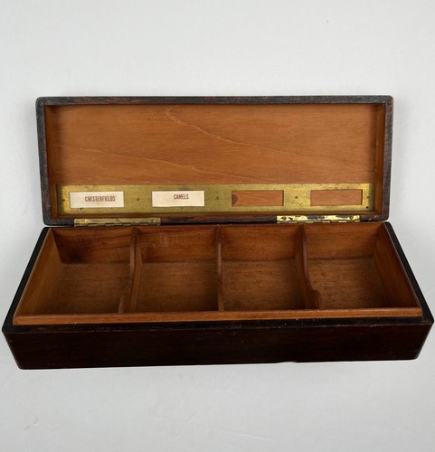 Antique Old Colony Reference Wooden Cigarette Brown Box Compartments ...