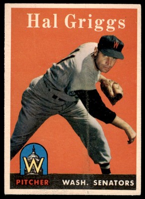 1958 Topps Hal Griggs VG-EX RC Washington Senators #455 | eBay