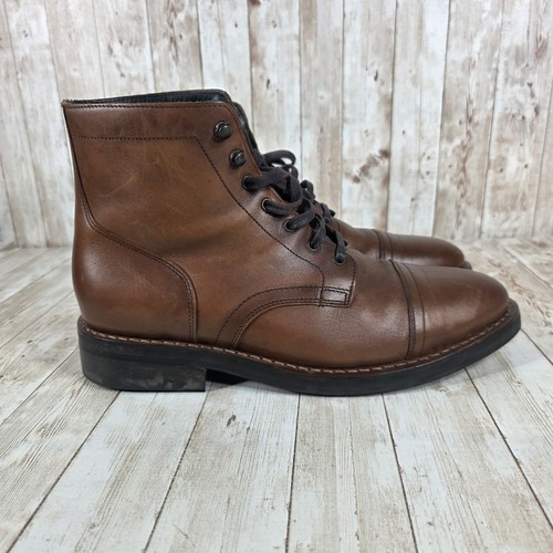 Thursday Boots Captain Brown Leather Ankle Dress Boots Lace Up Mens ...