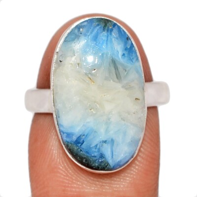 Natural Blue Ice Glacierite 925 Sterling Silver Ring Jewelry s.8 ...