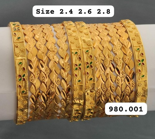 Indian Bollywood Style Gold Plated Set Of 12 Enameled Chudi Jewelry ...