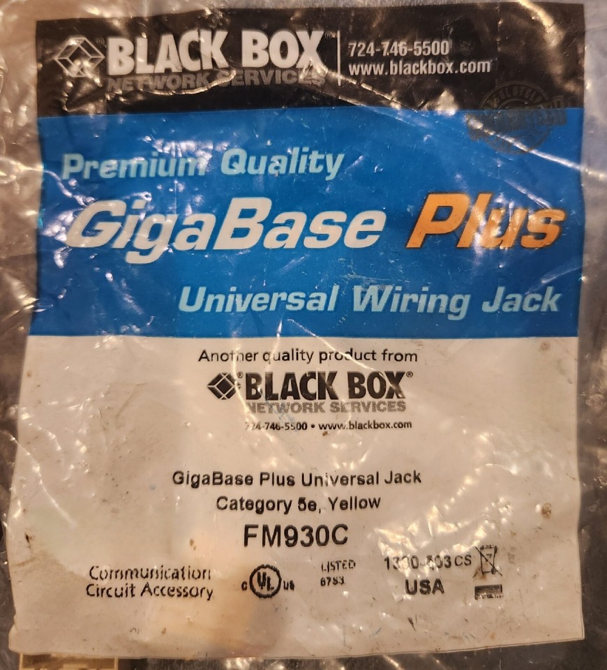New Black Box GigaBase Plus Cat5E Keystone Jack Yellow | eBay