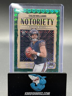2024 Panini Mosaic Notoriety Caleb Williams #18 GREEN Prizm RC BEARS ...
