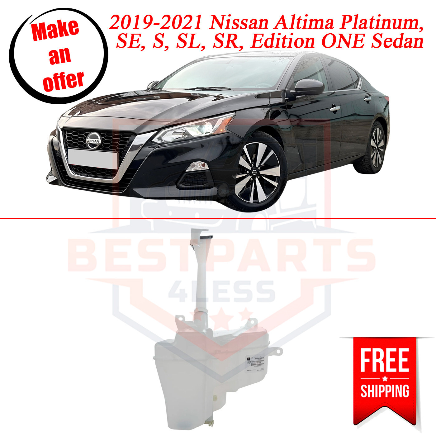 Washer Reservoir 289106CA0B-PFM for 2019-2021 Nissan Altima Platinum, S, SL, SR | eBay