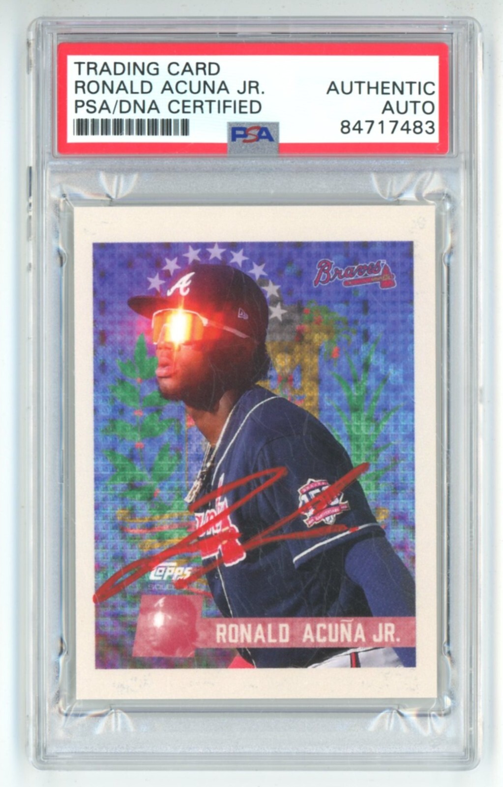 2021 RONALD ACUNA JR TOPPS PROJECT 70 SOLEFLY #417 SIGNED AUTOGRAPHED ...