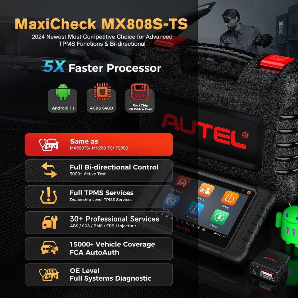 Autel MaxiCheck MX808S-TS Bidirectional Scanner 2025 FULL TPMS Tool | eBay