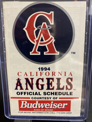 1994 CALIFORNIA ANGELS BASEBALL POCKET SCHEDULE - BUDWEISER | eBay