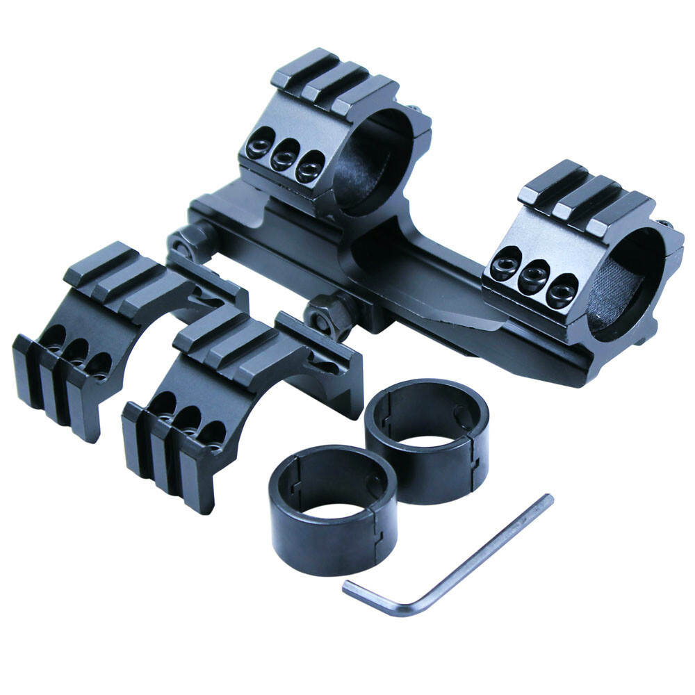 Tactical 30mm-1" PEPR Cantilever Rifle Scope Mount with Extra Tri-rail ...